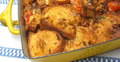 Savory Tomato & Leek Bread Pudding